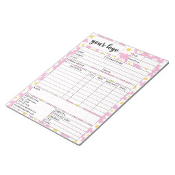 Invoice Business Sales Form Receipt, Add Logo Notepad | Zazzle
