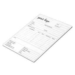 Invoice Business Sales Form Receipt, Add Logo Notepad | Zazzle
