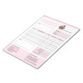 Invoice Form Business Quotation Bakery cake sweets Notepad | Zazzle