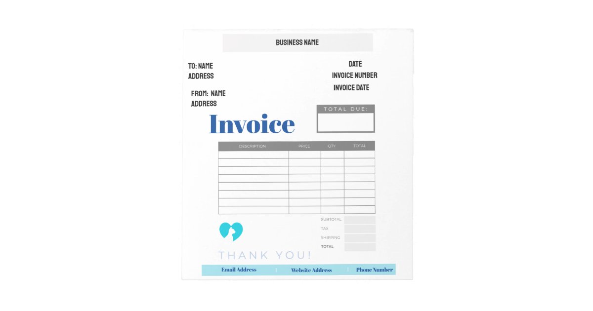 Invoice Notepad | Zazzle