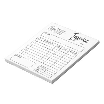 Invoice Order Form Custom Logo Business Notepad | Zazzle