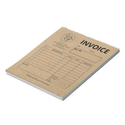 Invoice Order Form Small Business Logo Kraft Notepad | Zazzle