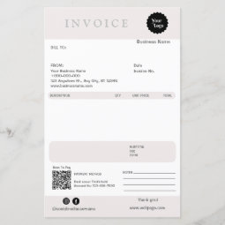 Invoice Sales Receipt Small Business Add Logo | Zazzle