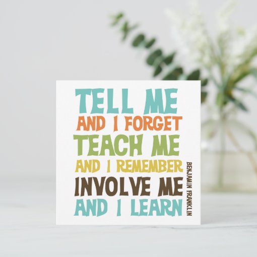 Involve Me Inspirational Quote Invitation | Zazzle