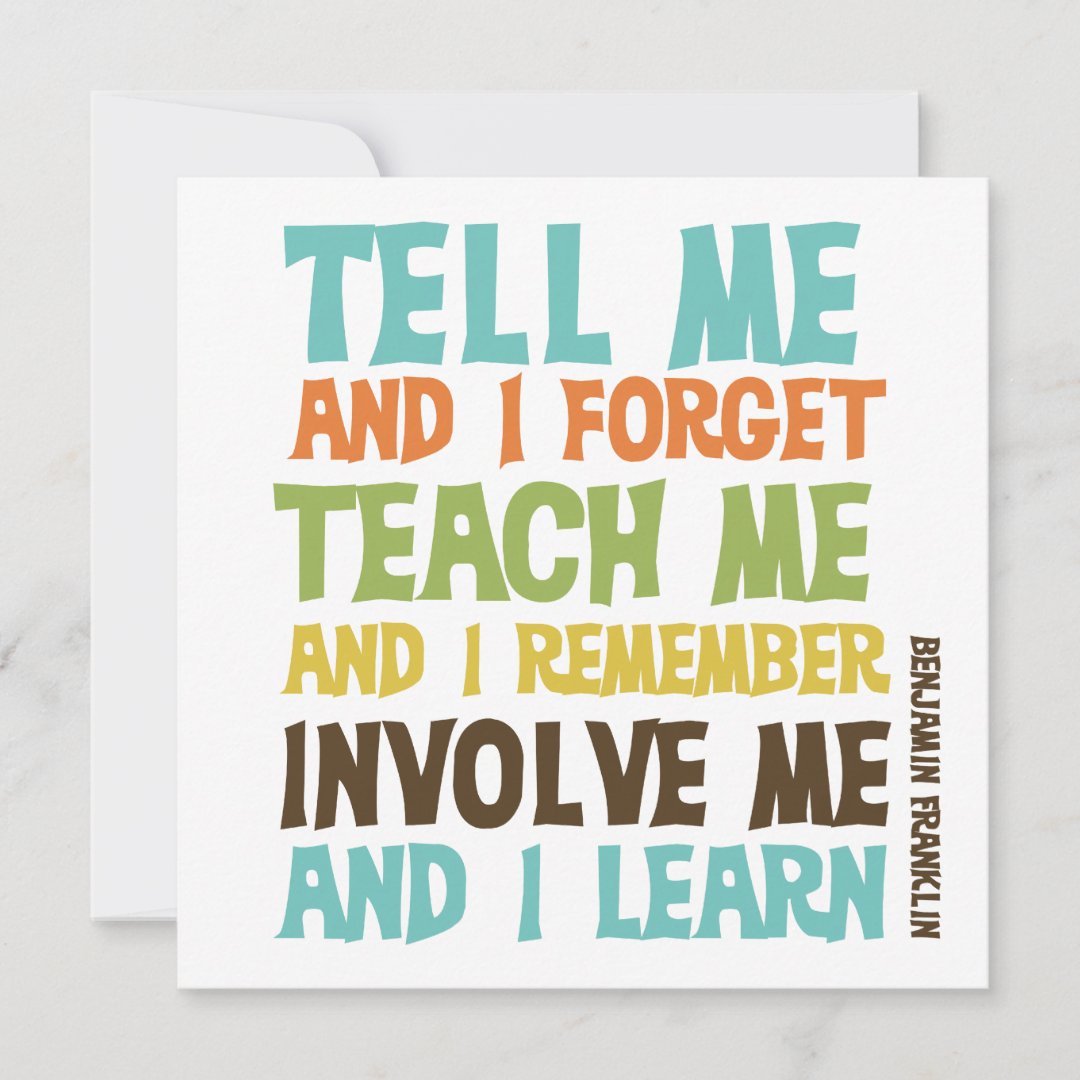 Involve Me Inspirational Quote Invitation | Zazzle
