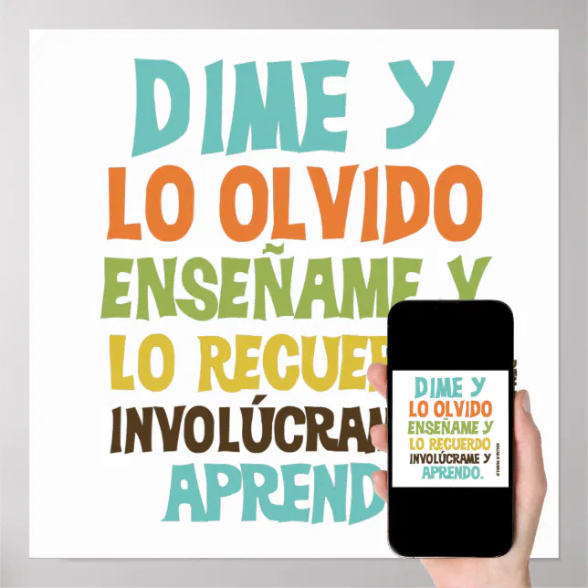 Involve Me Inspirational Quote Poster | Zazzle