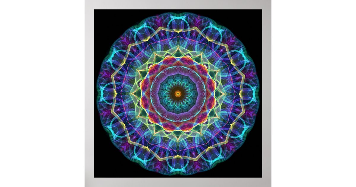 Inward Flower kaleidoscope Poster | Zazzle