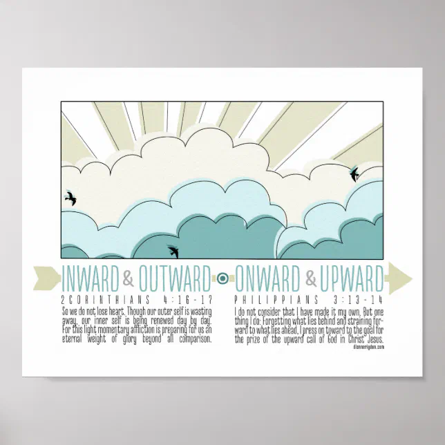 Inward, Outward, Onward, Upward Inspirational Post Poster | Zazzle