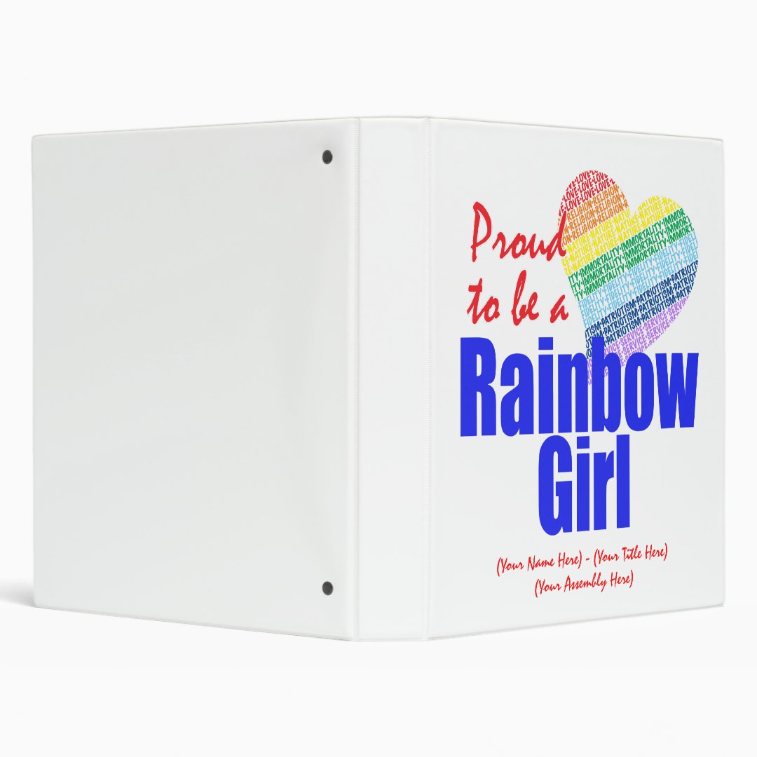 IORG - Proud to be a Rainbow Girl Binder | Zazzle
