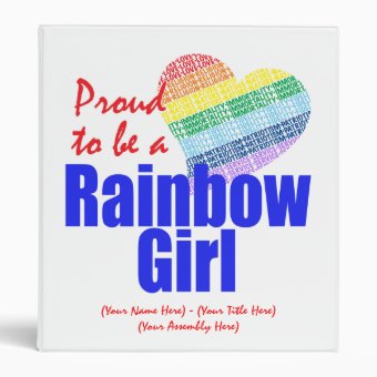 IORG - Proud to be a Rainbow Girl Binder | Zazzle