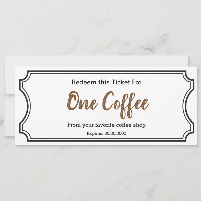 IOU Love Gift Ticket One Coffee editable | Zazzle.com
