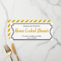 IOU Love Gift Ticket One Dinner editable yellow Menu | Zazzle