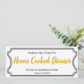 IOU Love Gift Ticket One Dinner editable yellow Menu | Zazzle