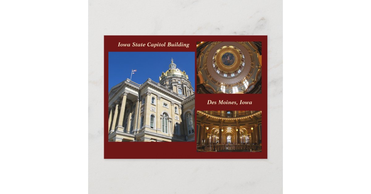 Iowa Capitol Building and rotunda interior Postcard | Zazzle