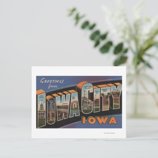 Iowa City, Iowa - Large Letter Scenes Postcard | Zazzle
