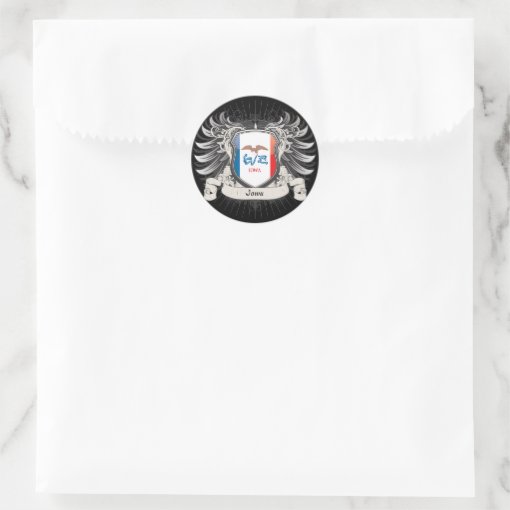 Iowa Crest Classic Round Sticker | Zazzle