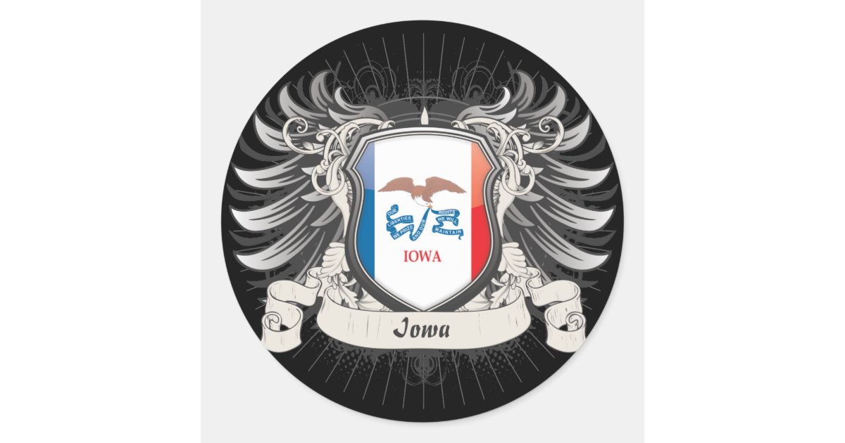 Iowa Crest Classic Round Sticker | Zazzle