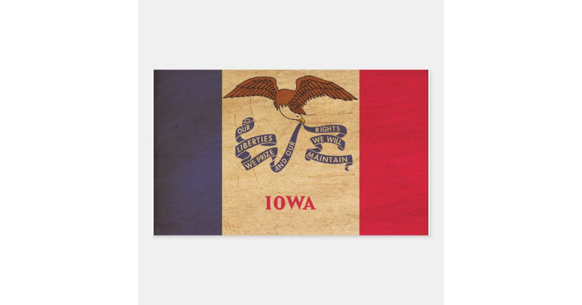 Iowa Flag Rectangular Sticker | Zazzle
