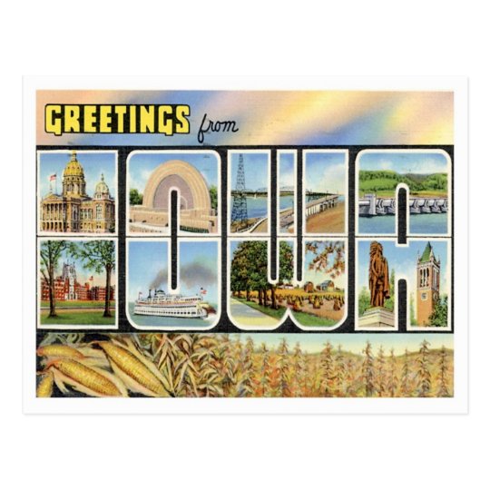 Iowa Greetings From US States Postcard | Zazzle.com Iowa Greetings From US States Postcard | Zazzle.com