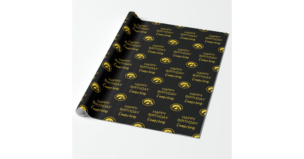 Iowa Hawkeyes Birthday Wrapping Paper | Zazzle
