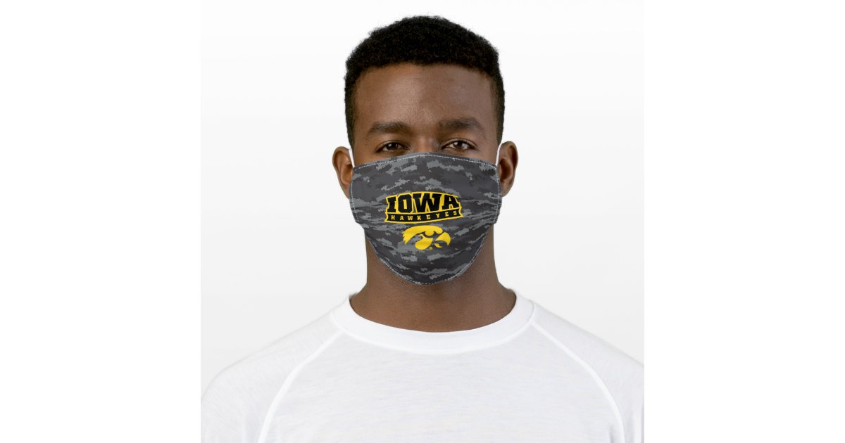 Iowa Hawkeyes | Camouflage Adult Cloth Face Mask | Zazzle