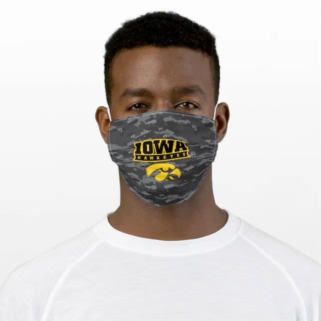 Iowa Hawkeyes | Camouflage Adult Cloth Face Mask | Zazzle