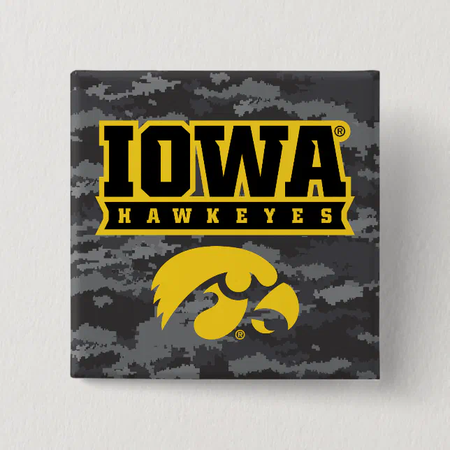 Iowa Hawkeyes | Camouflage Button | Zazzle