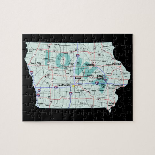 Iowa Interstate Map Jigsaw Puzzle | Zazzle.com