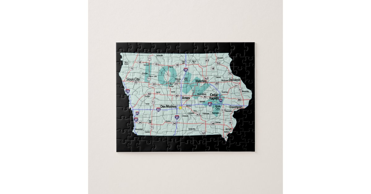Iowa Interstate Map Jigsaw Puzzle | Zazzle