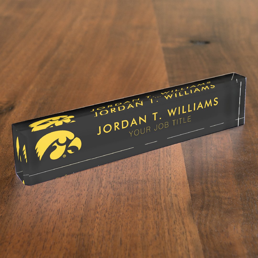 Iowa Logo | Hawkeye Desk Name Plate | Zazzle