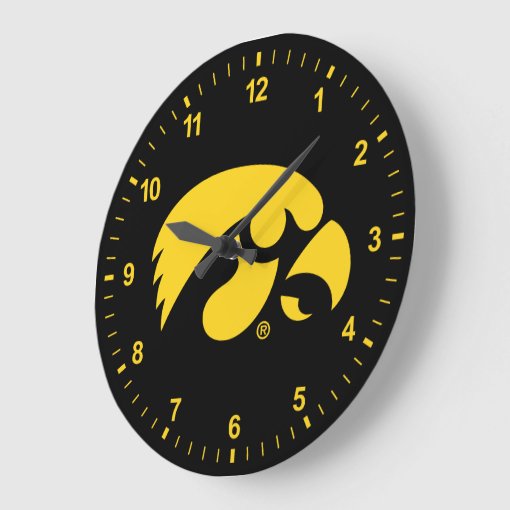 Iowa Logo | Hawkeye Large Clock | Zazzle