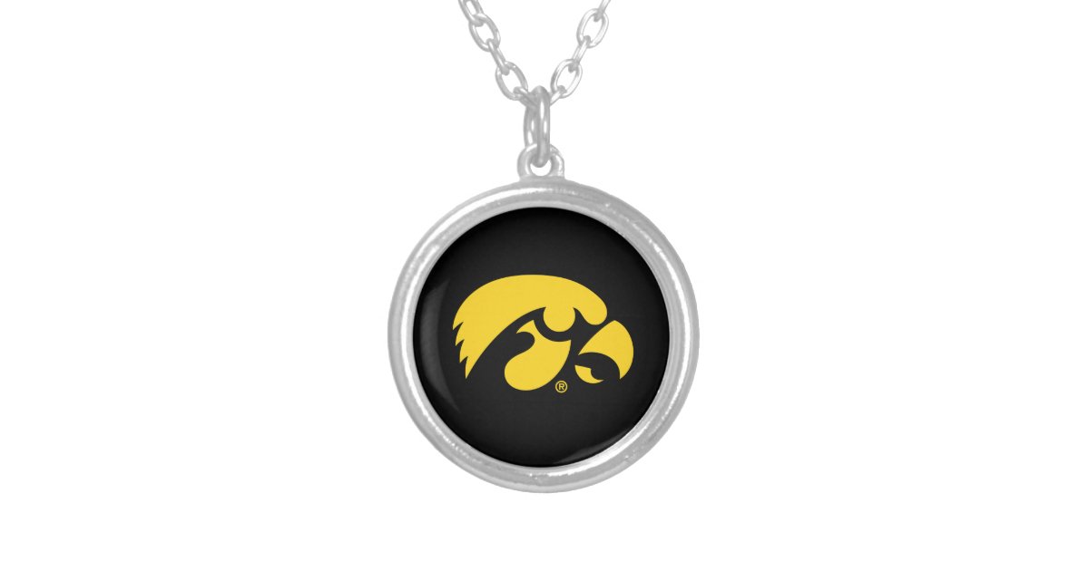 Iowa Logo | Hawkeye Silver Plated Necklace | Zazzle