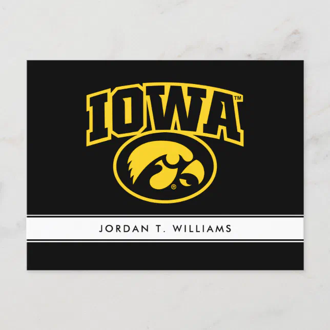 Iowa Logotype with Hawkeye Invitation Postcard | Zazzle