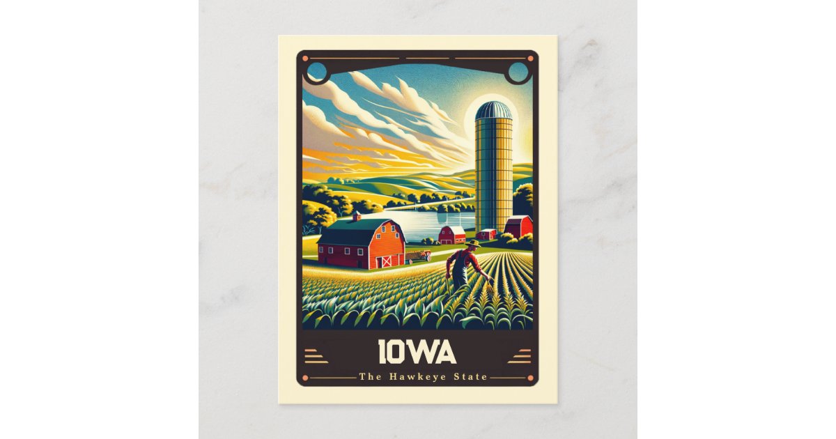 Iowa | Patriotic Spirit Vintage Postcard | Zazzle