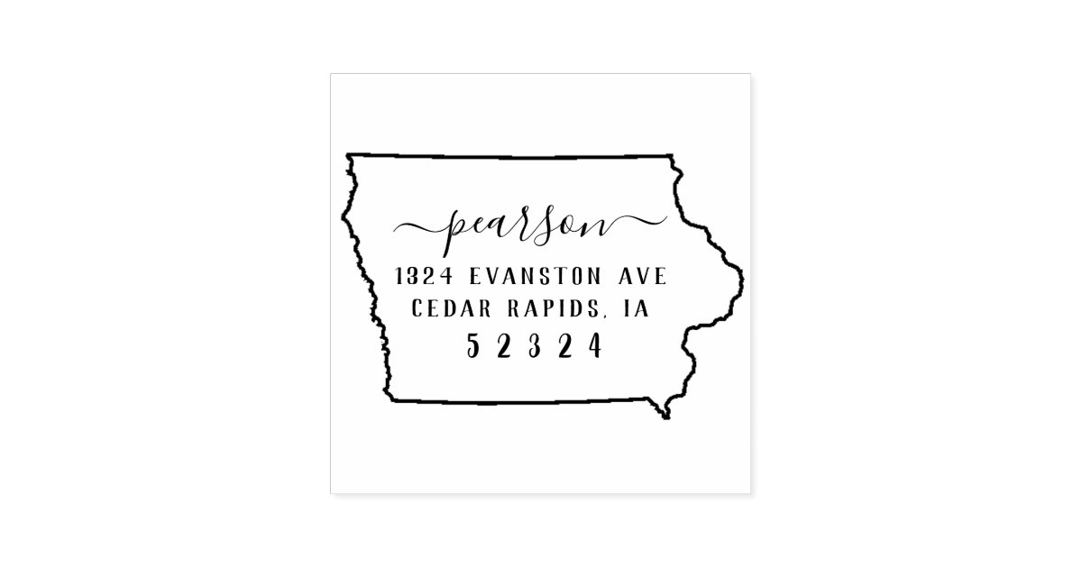 Iowa Return Address Stamp Self-Inking | Zazzle