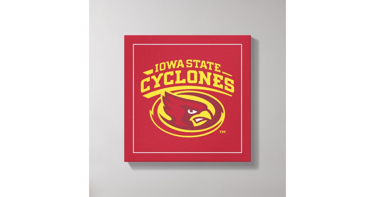 Iowa State Cyclones | Arched Mascot Logo Canvas Print | Zazzle