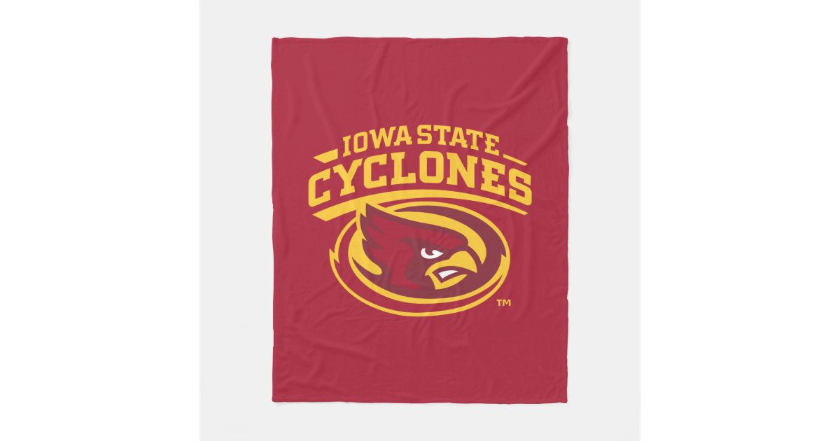 Iowa State Cyclones | Arched Mascot Logo Fleece Blanket | Zazzle