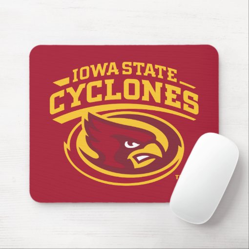 Iowa State Cyclones | Arched Mascot Logo Mouse Pad | Zazzle