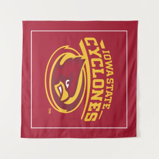 Iowa State Cyclones | Arched Mascot Logo Tapestry | Zazzle