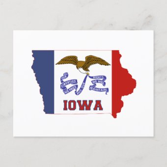 Iowa State Flag and Map Postcard | Zazzle