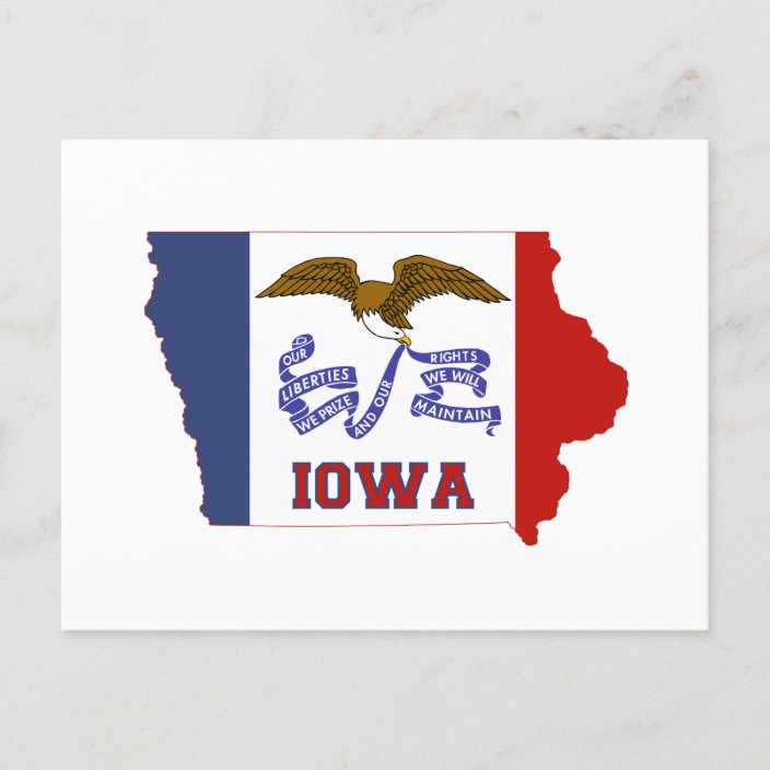 Iowa State Flag and Map Postcard | Zazzle.com