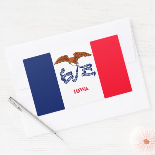 Iowa State Flag Design Rectangular Sticker | Zazzle