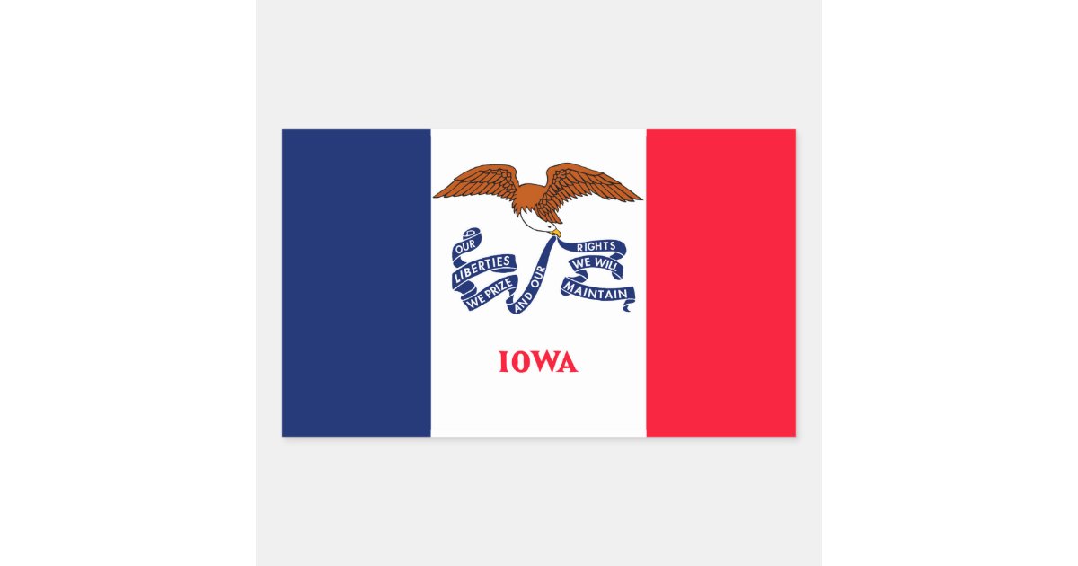 Iowa State Flag Design Rectangular Sticker | Zazzle