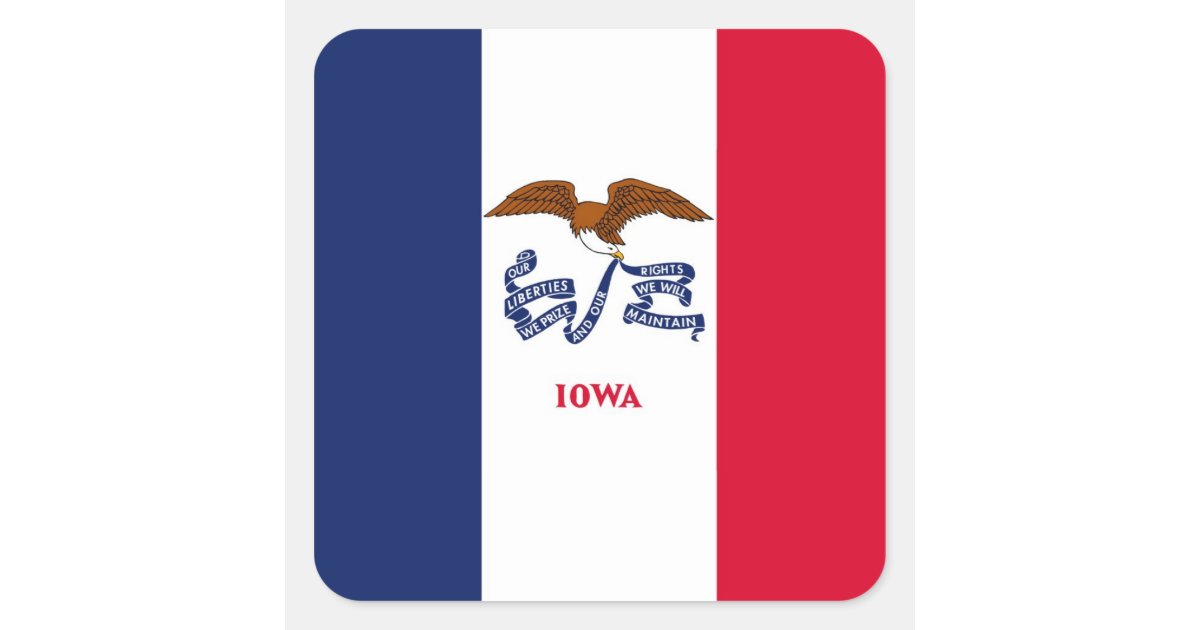 Iowa State Flag Square Sticker | Zazzle