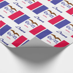 Iowa State Flag Wrapping Paper | Zazzle