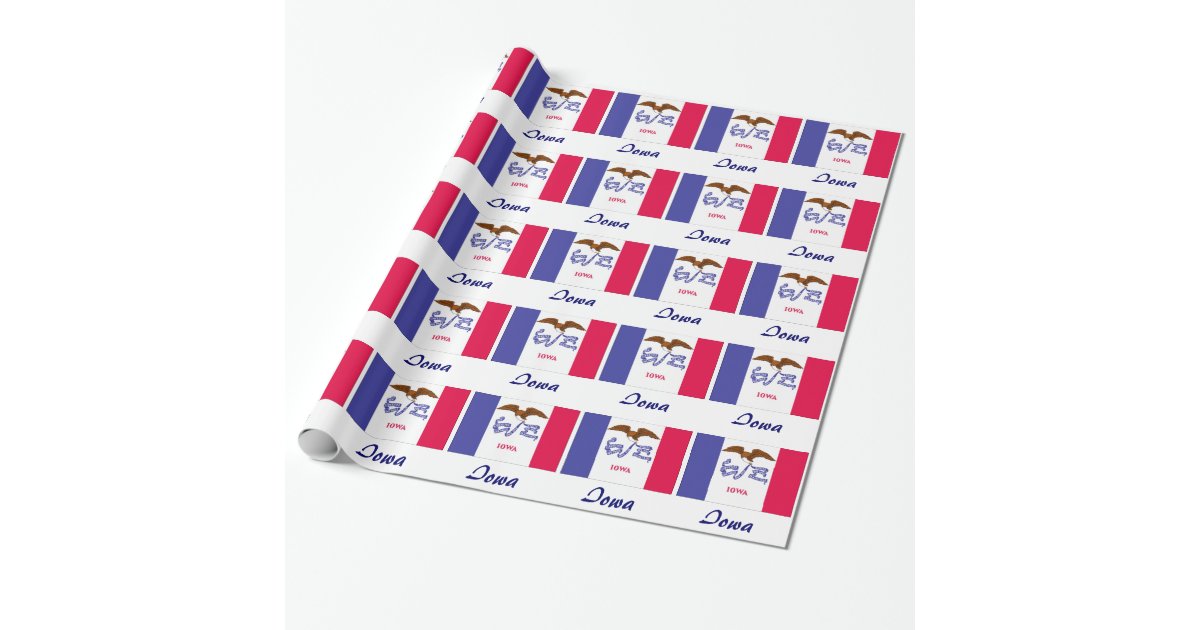 Iowa State Flag Wrapping Paper | Zazzle