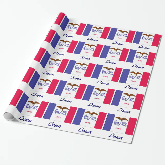 Iowa State Flag Wrapping Paper | Zazzle