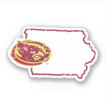 Iowa State Logo Distressed Sticker | Zazzle