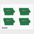 Iowa State Map Green Outline & Photo Text Rectangular Sticker | Zazzle