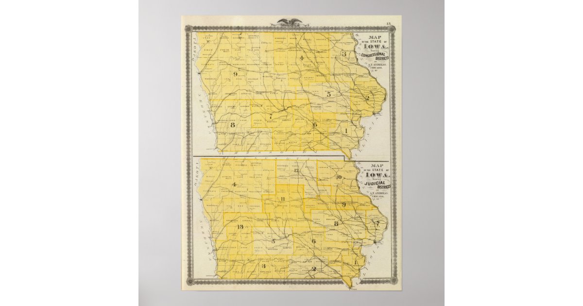 Iowa State Maps Poster | Zazzle